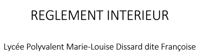 Réglement intérieur et charte informatique - Actualités - LYCEE ...